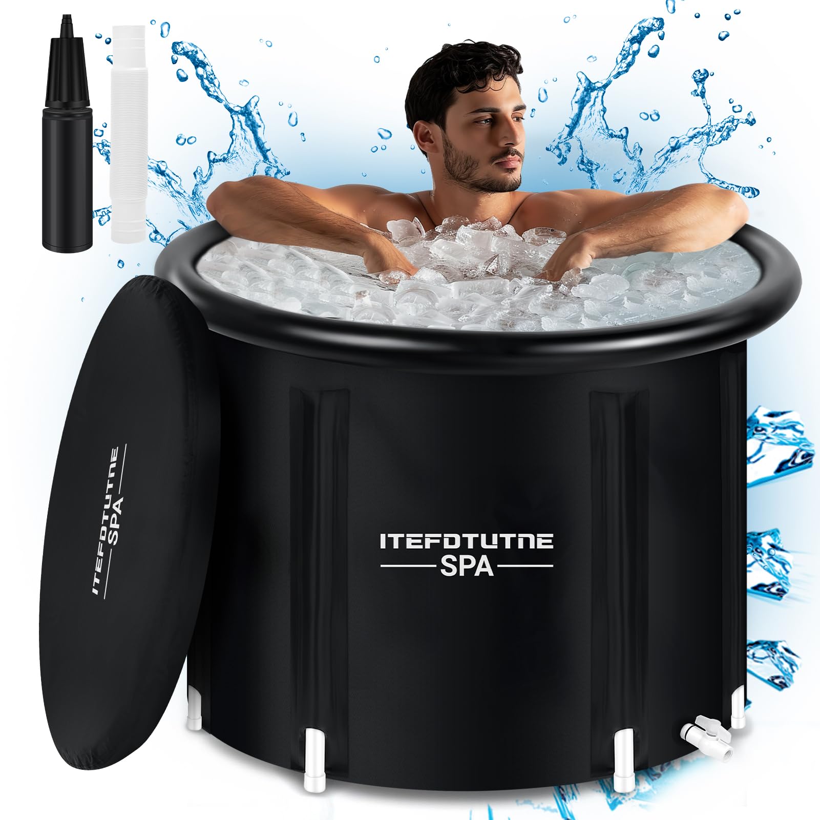Ice Bath Tub for Athletes, Cold Plunge Tub with Cover Portable ...