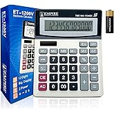 Amazon.com : M&G Desk Calculator 12 Digit Extra Large LCD Display, Dual Solar Power and Battery ...