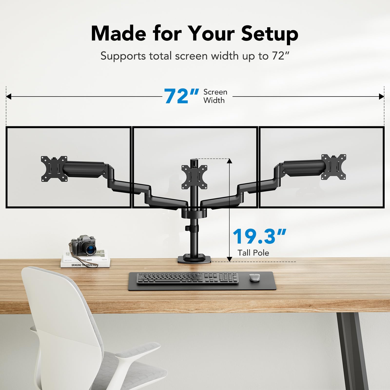 Mua HUANUO Triple Monitor Mount for 13-27 inch Computer Screens, 3 ...