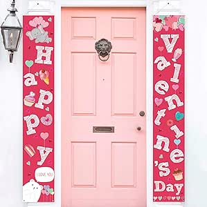 Amazon.com: 90shine 2 PCS Valentines Day Decorations Banners Door Porch ...