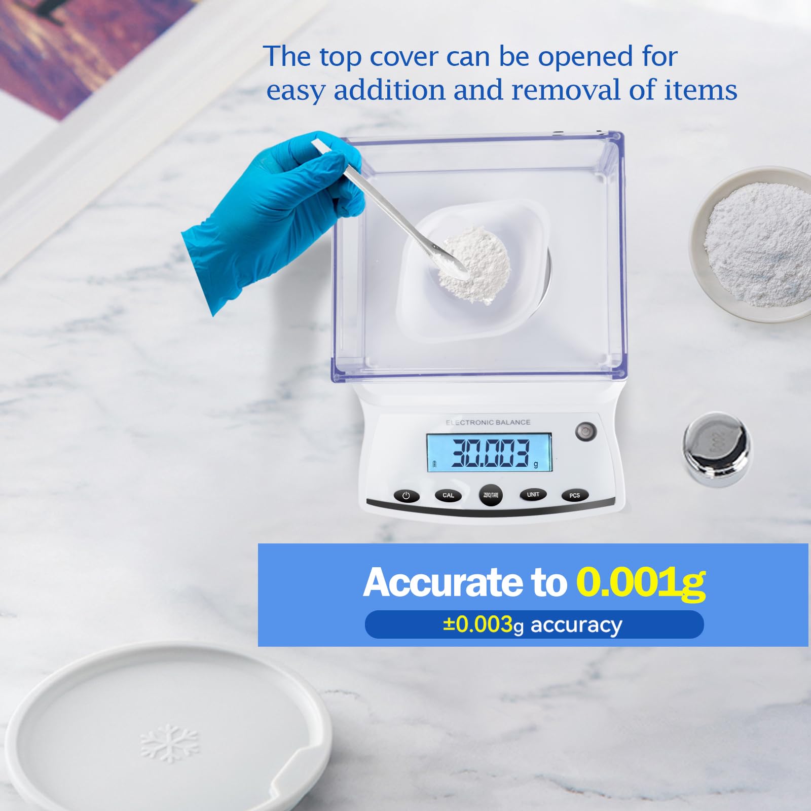 500g X 0.001g High Precision Analytical Balance Scale With Windshield ...