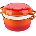 Amazon.com: Enamelled Cast Iron Dutch Oven Casserole Pot - Cast Iron ...
