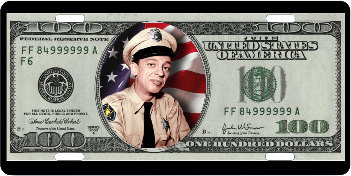 Mostly Art Stuff License Plates Barney Fife Andy Griffith Show ...