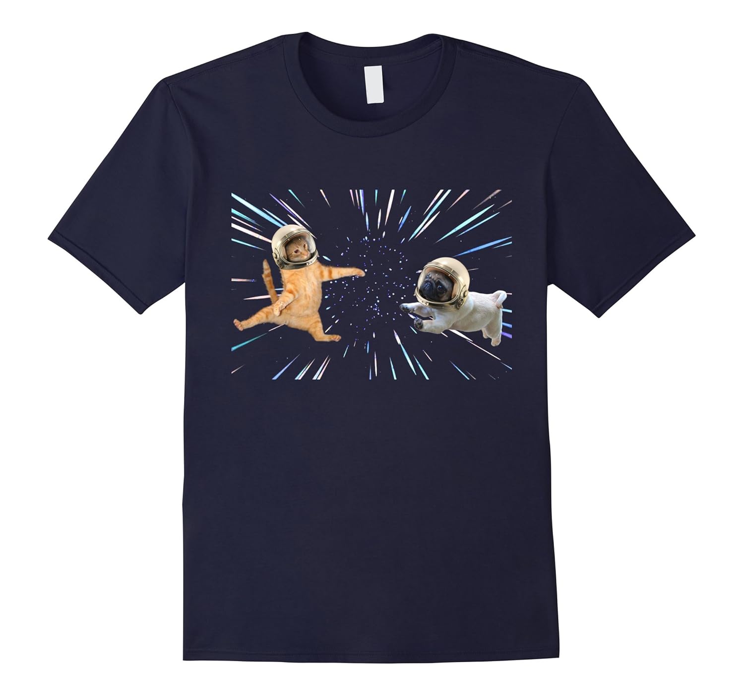 Cute Space Cat Vs Pug Shirt Galaxy Epic Fight Speed Of Light