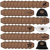 Amazon.com: 105PCS Blank Hat Patches Laserable Square Rustic Leatherette Patch Adhesive Faux ...