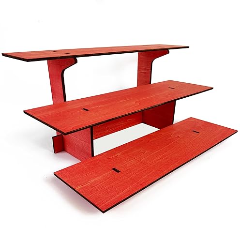 3-Tier Straight Retail Table Display Stand with Shelves for Products ...
