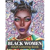 Black Women Adult Coloring Book: Beautiful African American Women ...