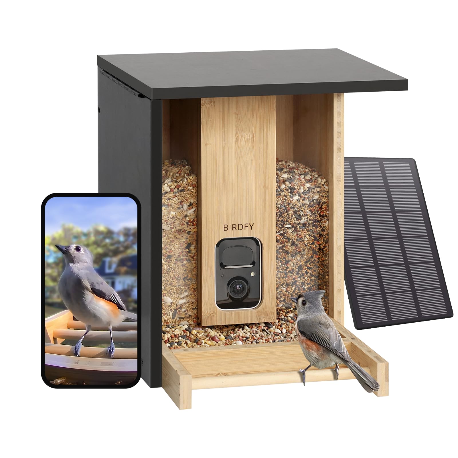 NETVUE by Birdfy Upgraded Smart Bird Feeder Camera Solar Powered, Auto Capture Birds & Notify in ...