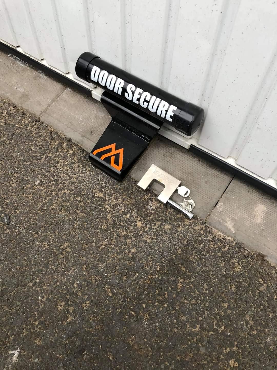 Black Garage Door Defender Lock. Heavy Duty Security. Padlock and ...