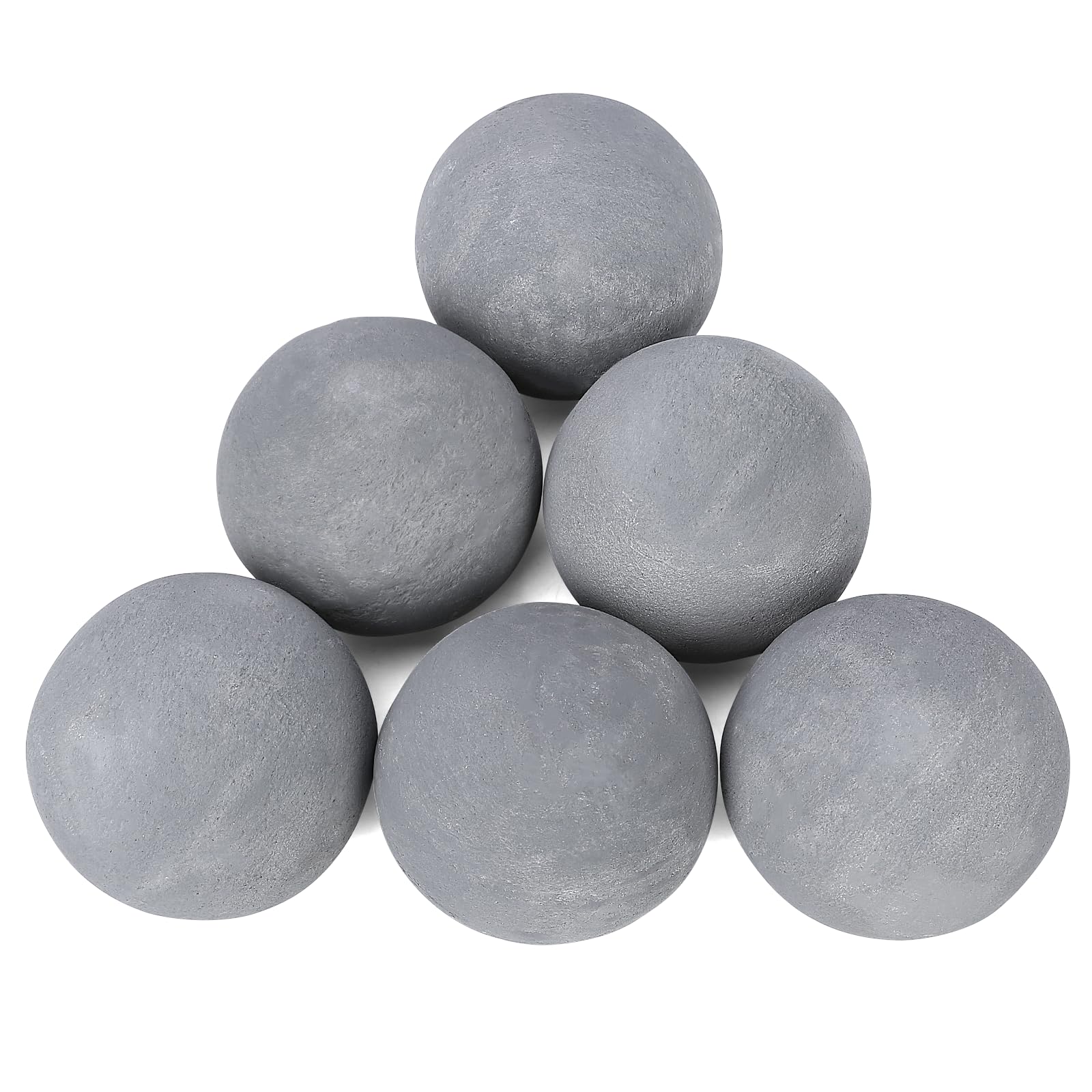Ceramic Fire Balls for Fire Pit & Outdoor Fireplace, 5inch Grey Round ...
