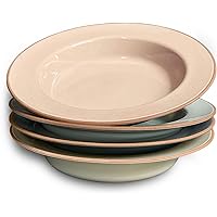 Amazon.com | Mora Ceramic Wide Rimmed Soup Bowl 25oz, Set of 4 - For ...