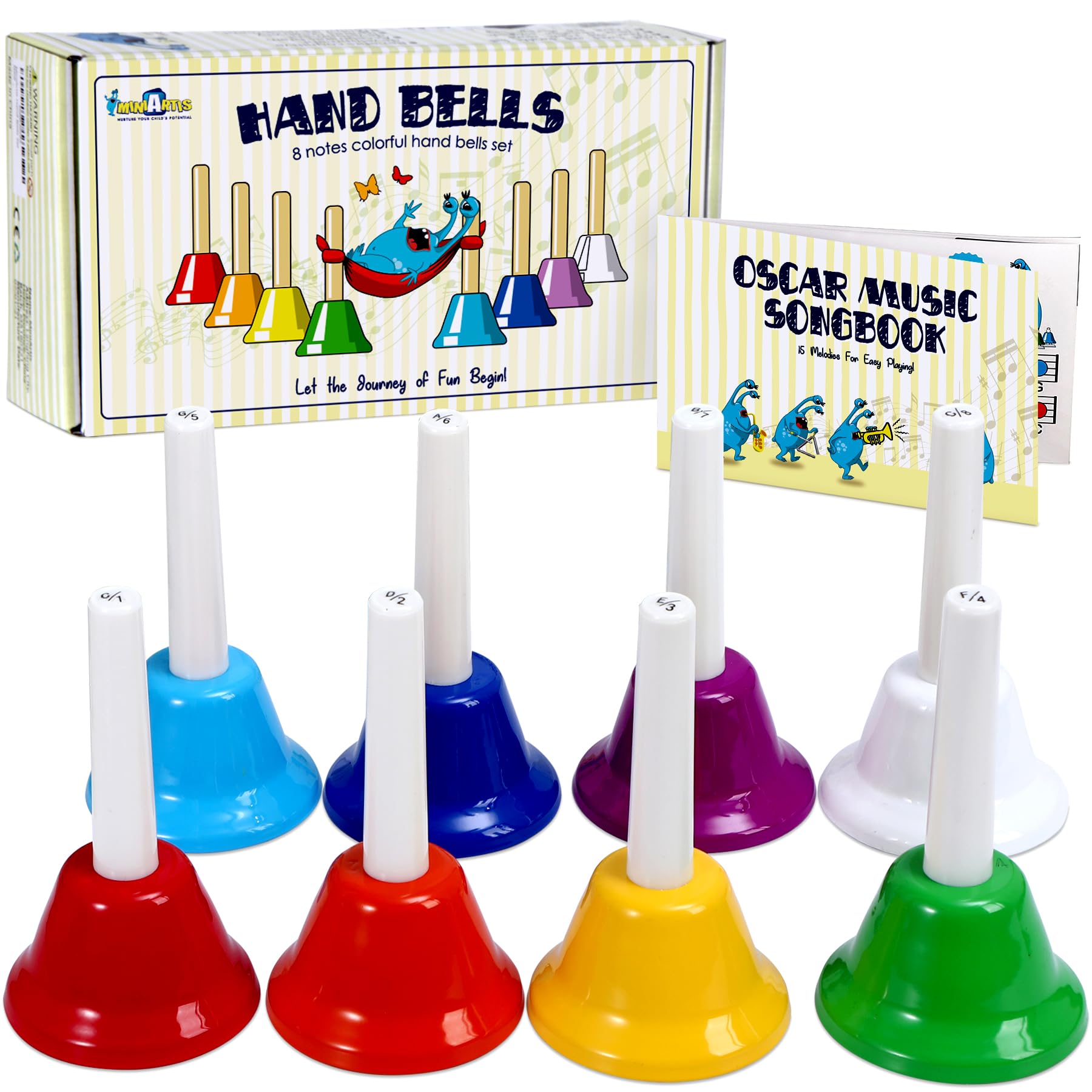 MINIARTIS Hand Bells For Kids | Educational Music Toys For Toddlers 8 ...