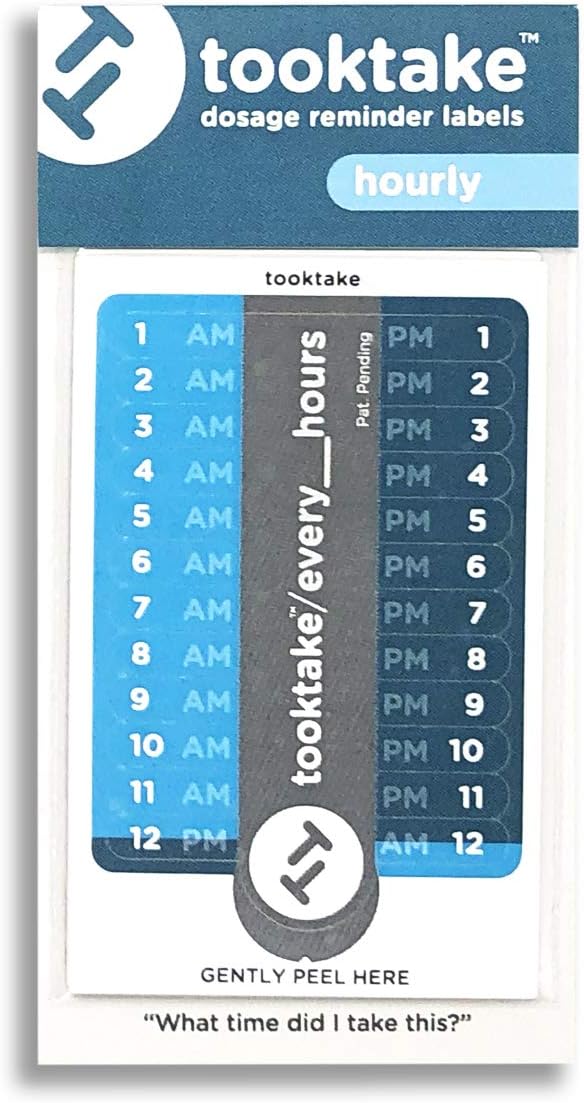Amazon.com: Tooktake Hourly Medication Dosage Reminder Labels - Single ...
