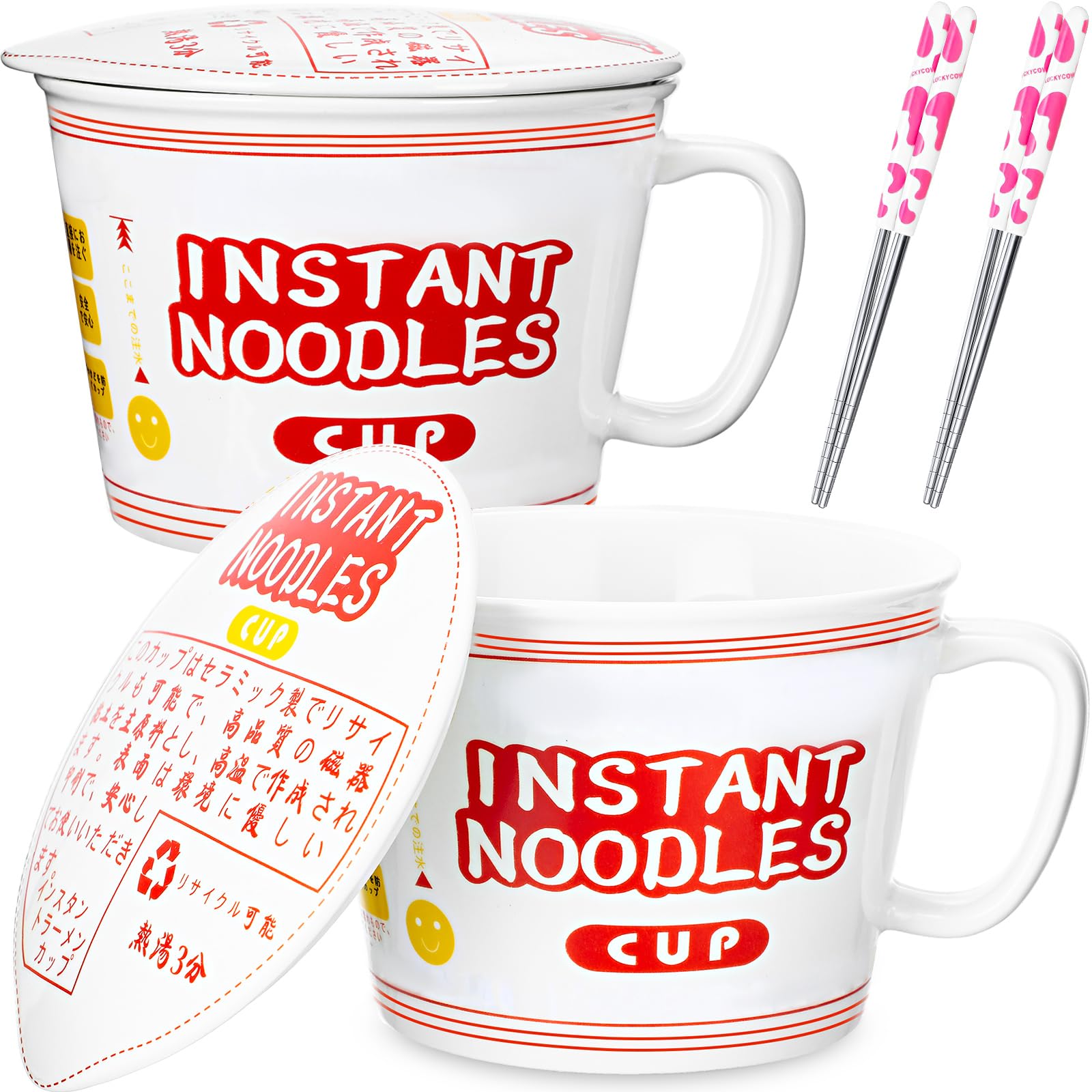 Mua Norme 2 Sets Ramen Bowl Set with Chopsticks 34 oz Instant Ramen ...