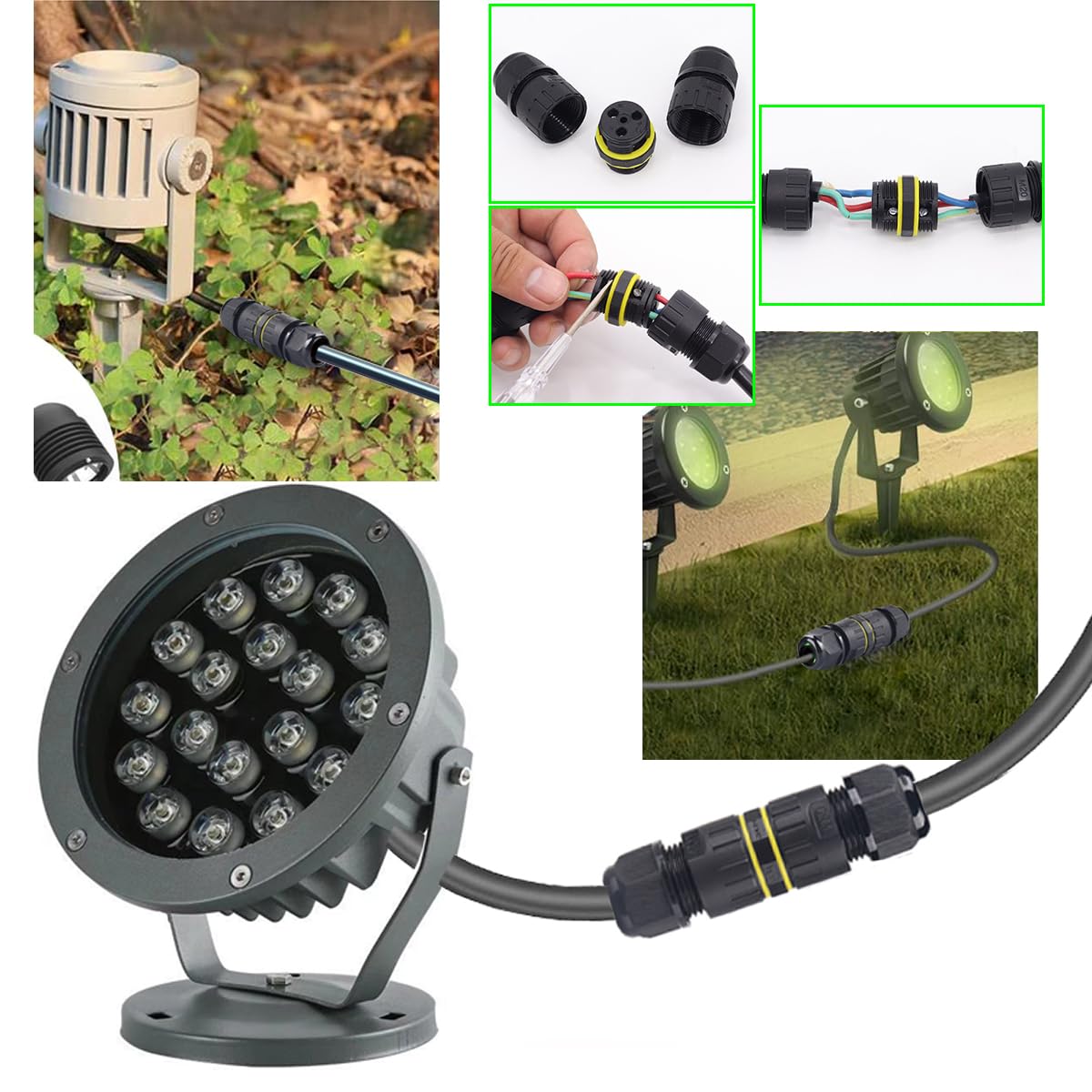 Mua IP68 Waterproof 2 Way 2 Pin Junction Box Electrical Cable Connector ...