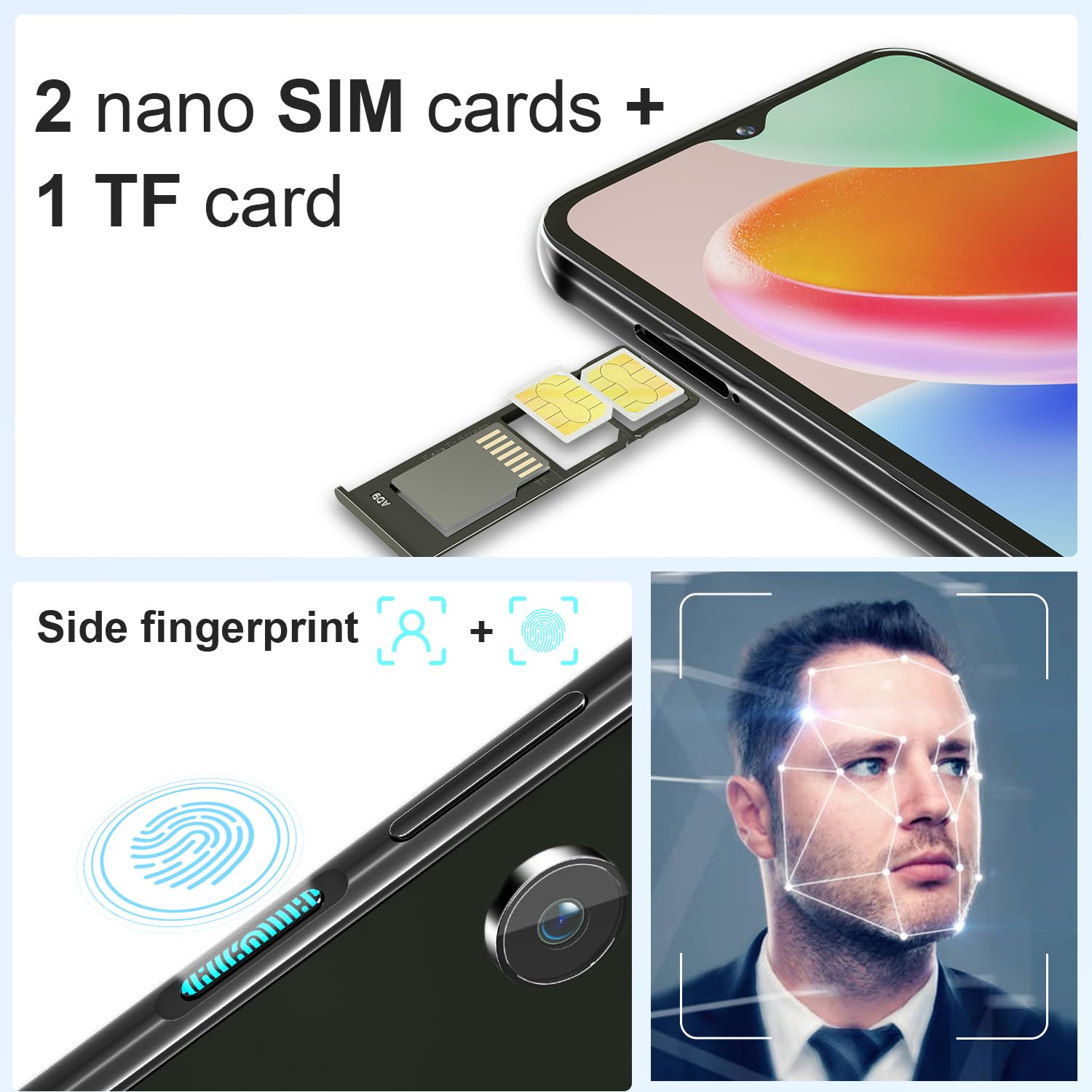 KXD A09 Unlocked Android Phones, Android 12 Smartphones, 6.56" HD+ ...