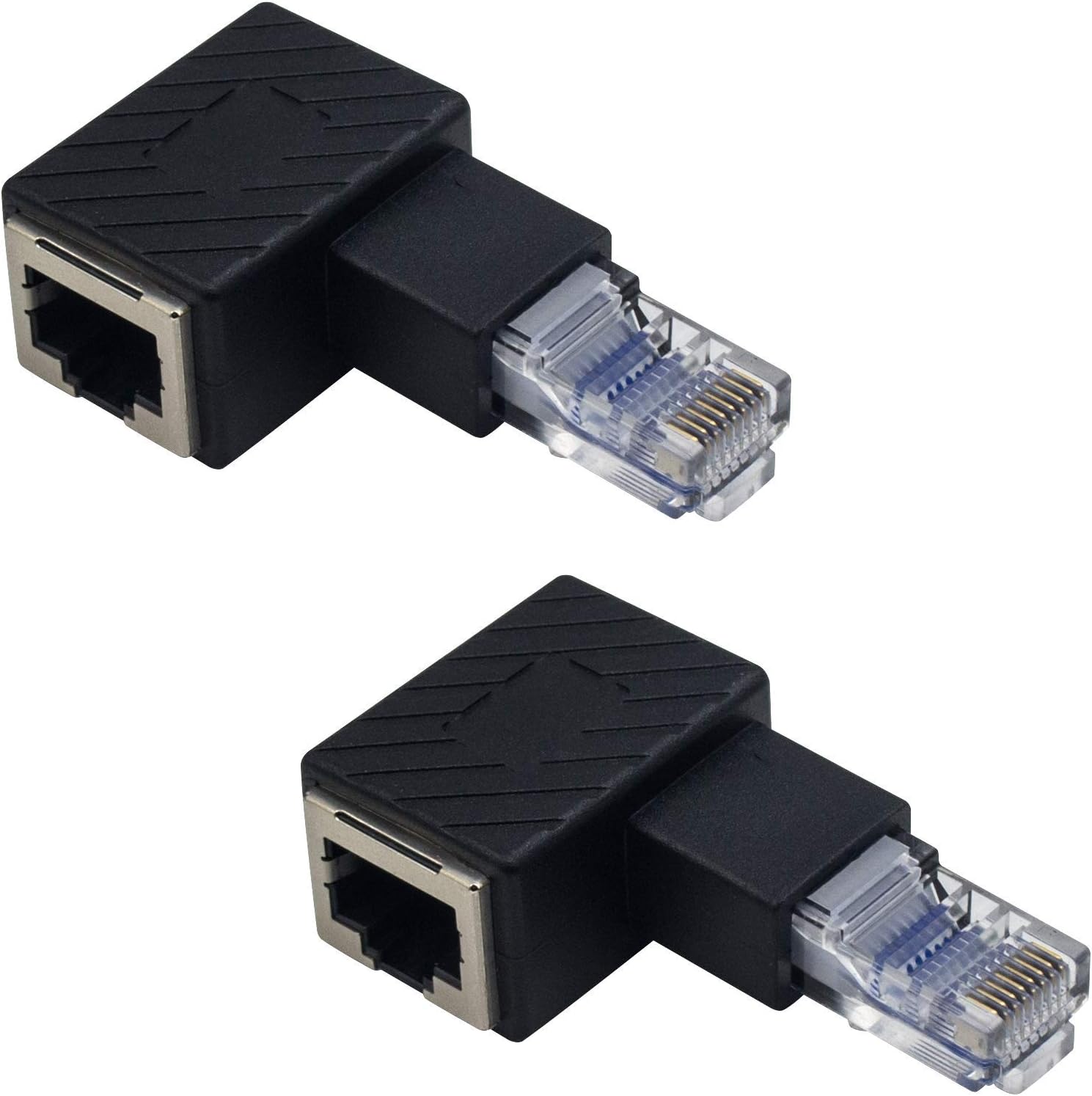 Duttek 90 Degree Ethernet Adapter, Left Angled RJ45 Male to Female ...
