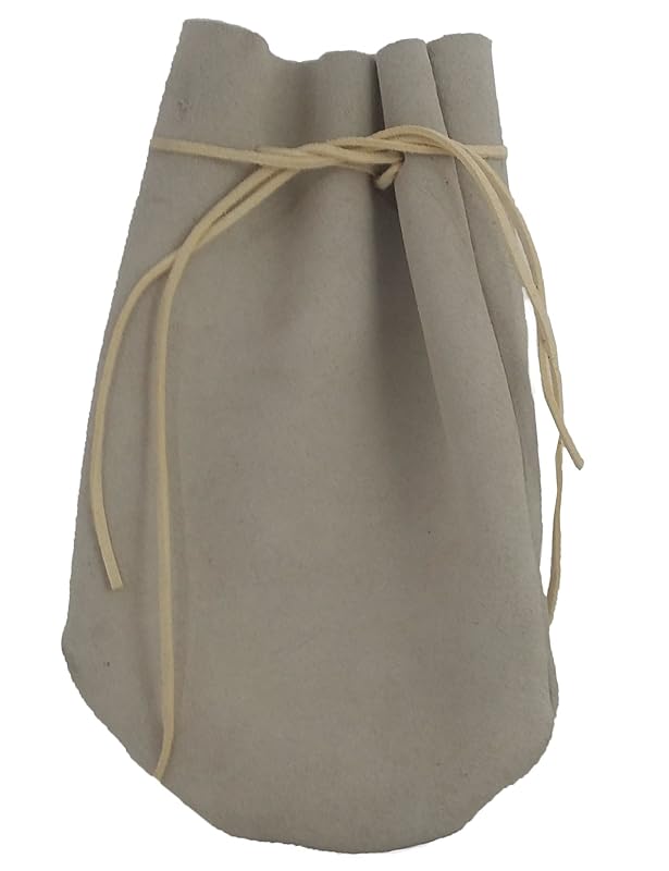 Amazon.com: Pouch Drawstring Suede Leather 5 X 7 Inches, Natural: Handmade