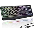 Amazon.com: Wireless Gaming Keyboard, RGB & Single-Color Backlit, Full ...