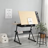 Amazon.com: Roockky Drafting Table, 0-75° Tilting Glass Tabletop ...