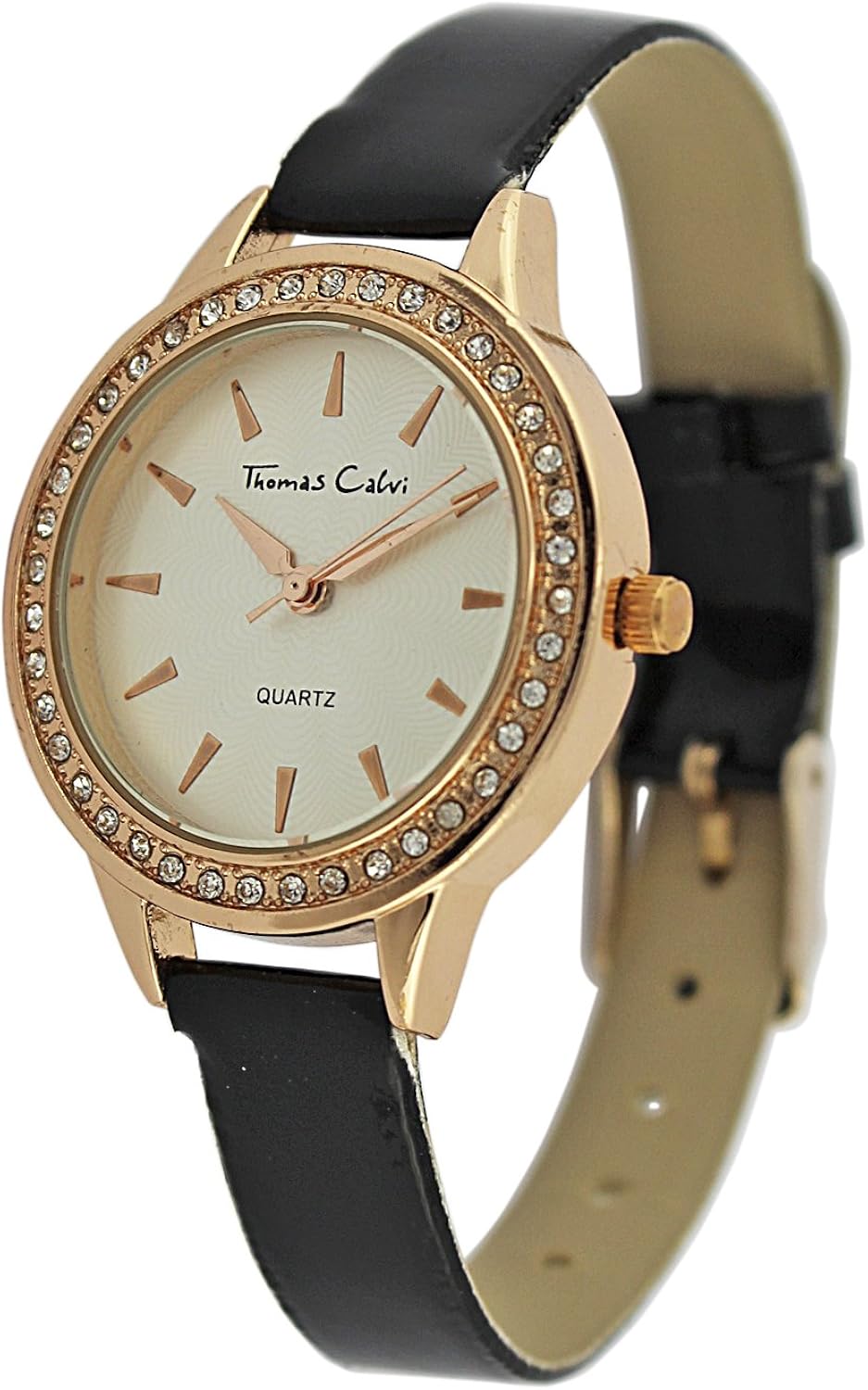 Thomas Calvi Women's Quartz Watch with White Dial Analogue Display and ...