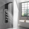 ROVATE Rainfall Waterfall Shower Tower Panel System, 304 Stainless ...