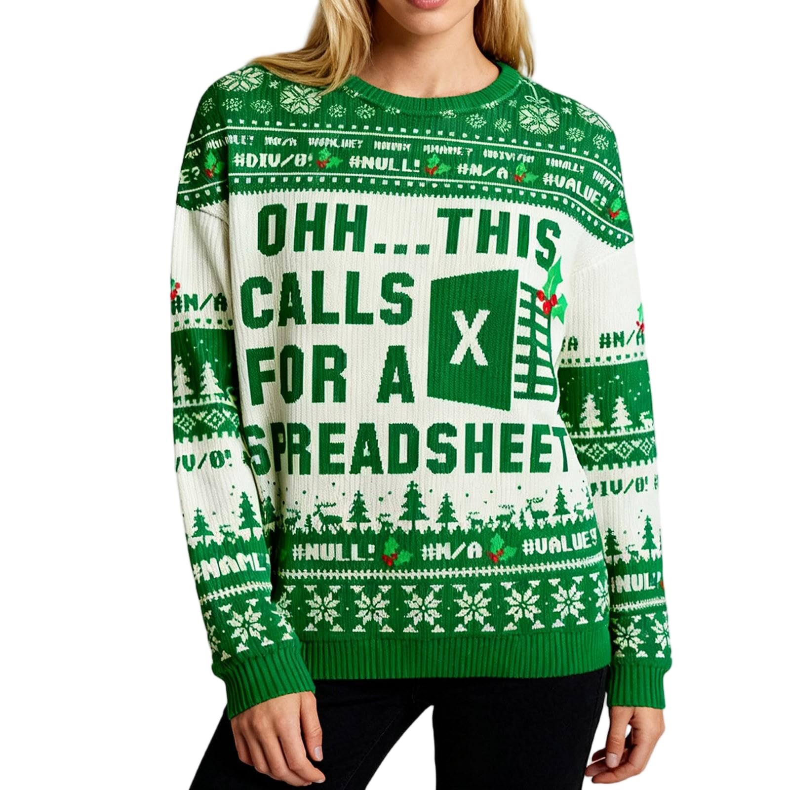 OUMSHBI Ugly Christmas Jumpers for Women Novelty Funny Knitted ...
