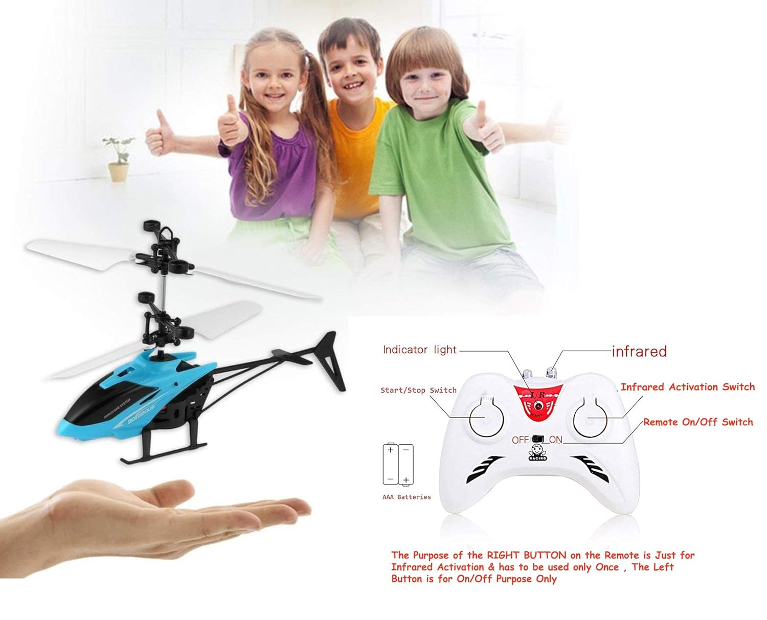 Buy Magicwand® Induction Type 2-in-1 Flying Indoor Helicopter with ...
