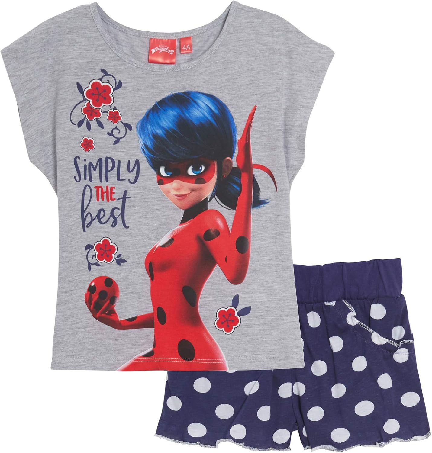 Miraculous Girls Ladybug Shorts and T-Shirt Sets Kids Summer Matching ...