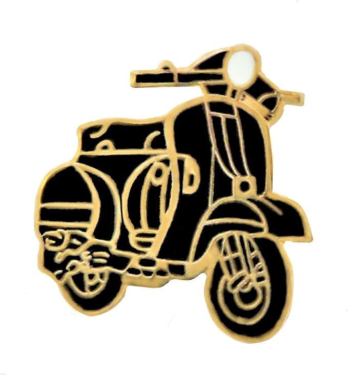 Amazon.com: 1000 Flags Limited Vespa Black Mod Scooter Enamel and Metal ...
