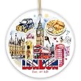 Amazon.com: Classic London Artwork City Full of Landmarks Ornament ...