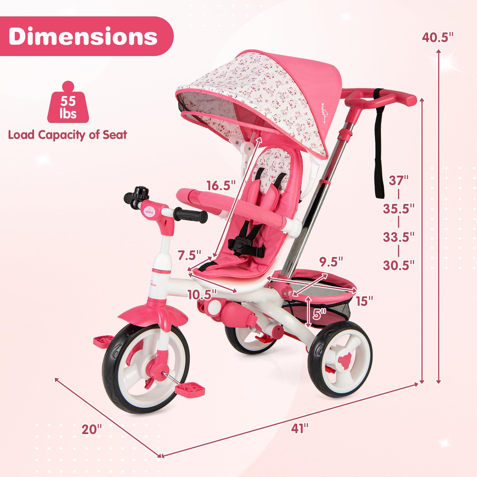 Mua Costzon Tricycle for Toddlers, 6 in 1 Trike w/Parent Handle ...