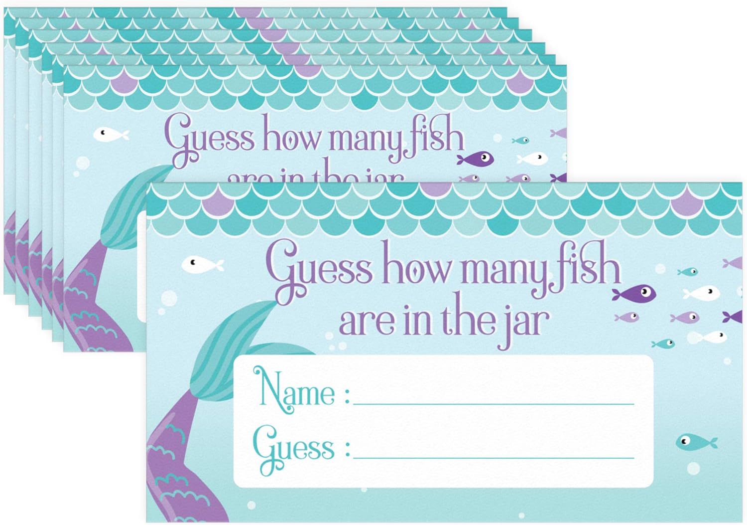Amazon.com: Guess How Many Fish in the Sea Mermaid Party Game (Extra ...