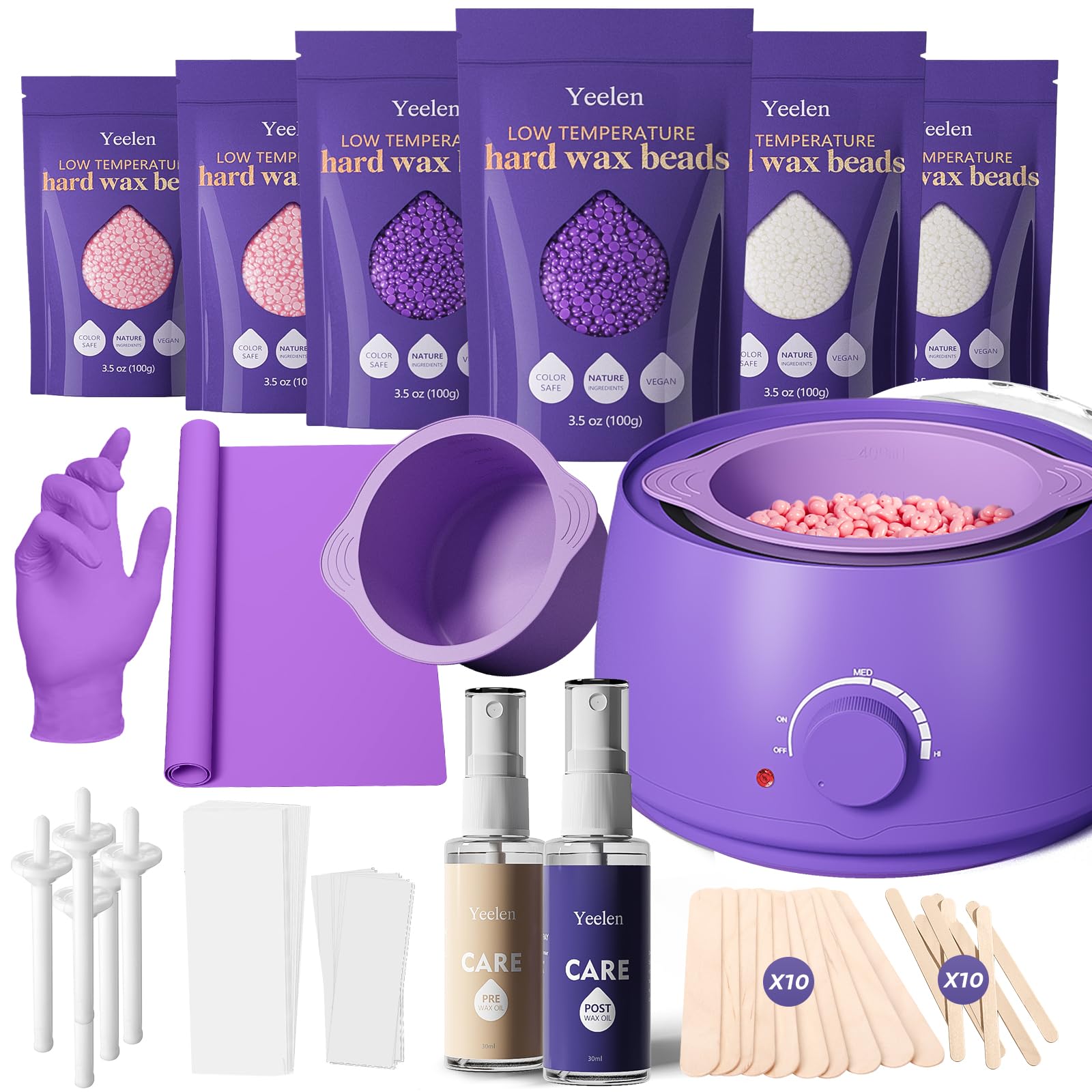 Home Waxing Kit for Women Men: for Sensitive Skin Brazilian Body Wax Kit for Coarse Hair Removal ...