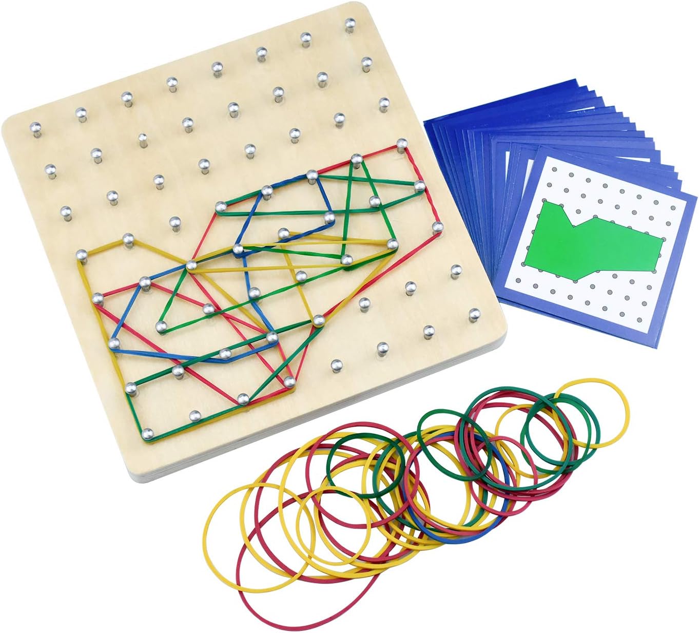COCOCITY Wood Geoboard Set Geometry Board Montessori Board Wood Toy ...