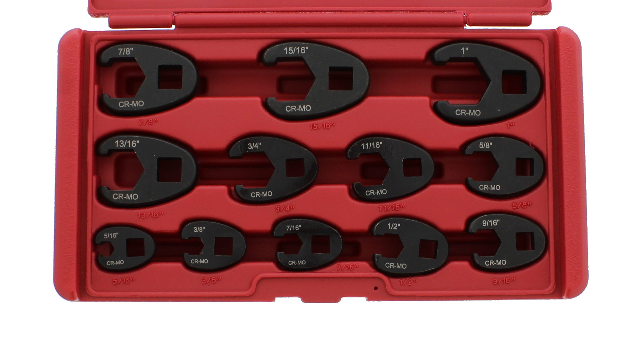 ABN Extended Standard Jumbo Crowfoot Flare Nut Wrench Set SAE 12pc for ...