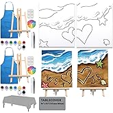 Amazon.com: VALLSIP 2 Pack Paint and Sip Canvas Painting Kit Pre Drawn Canvas for Painting for ...