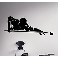 Billiards Player Wall Decal Pool Sport Game Vinyl Sticker Home Decor ...