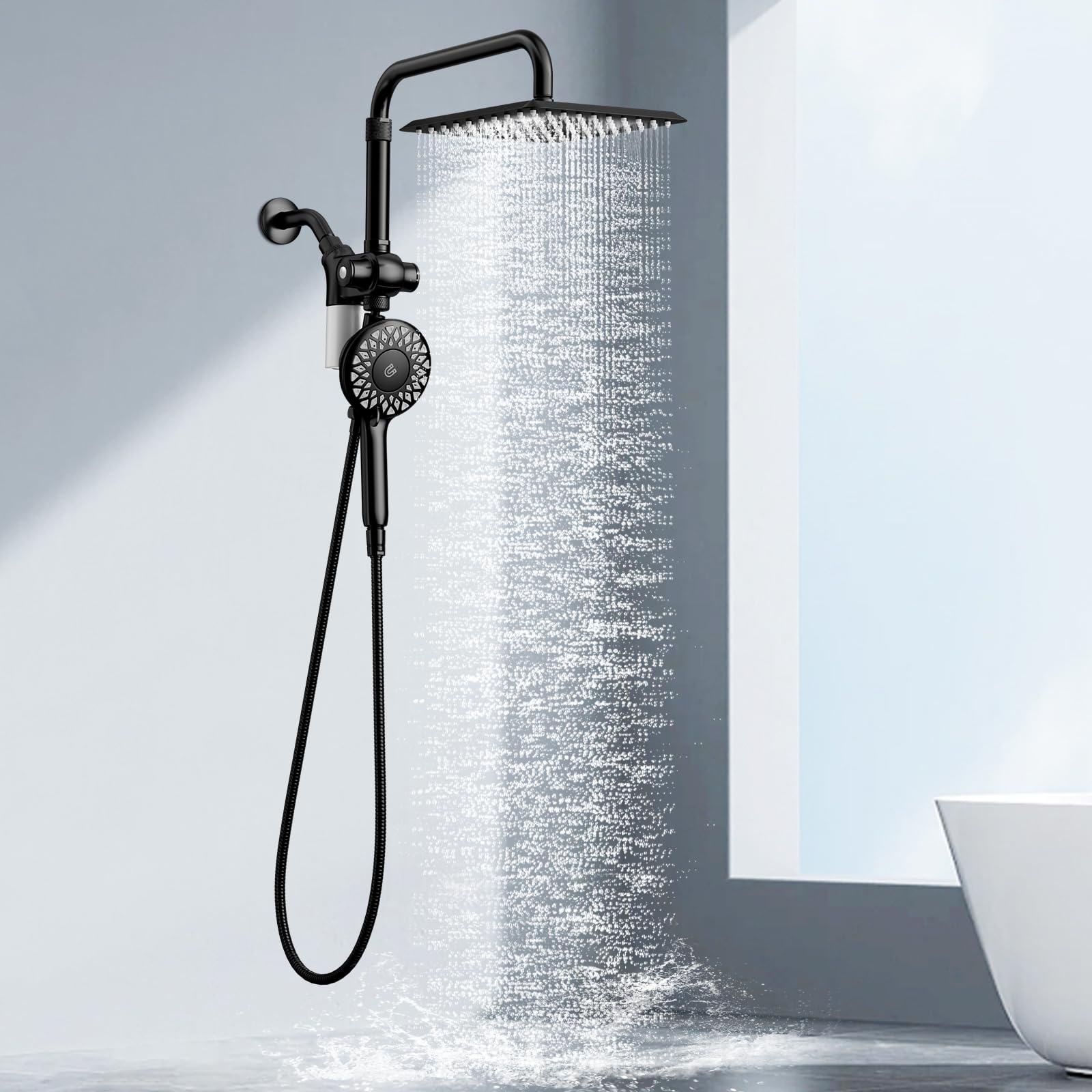 KAIYING Dual Shower Heads with Handheld Spray Combo, Magnetic Filtered ...