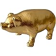 Amazon.com: Pewery Golden Pig Statue, Animal Figurine Home Decor, Pig ...