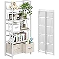 Amazon.com: 4NM No-Assembly Folding Bookshelf Storage Shelves 5 Tiers ...