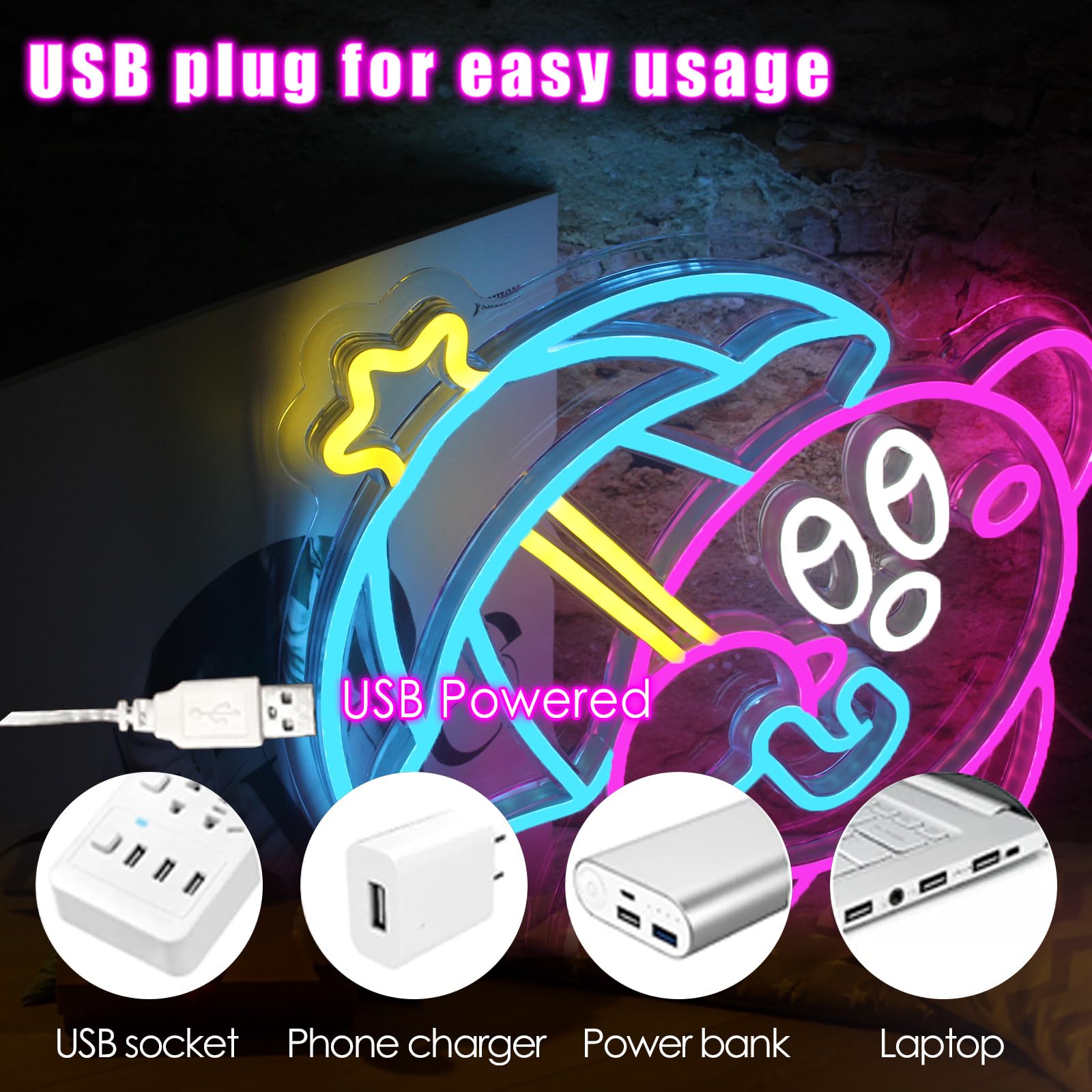 Kirby Anime Neon Sign For Wall Decor Kirby Led Light Room Decor ...