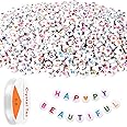 Amazon.com: Letter Beads, DECYOOL Acrylic Alphabet Beads with 1 Roll ...