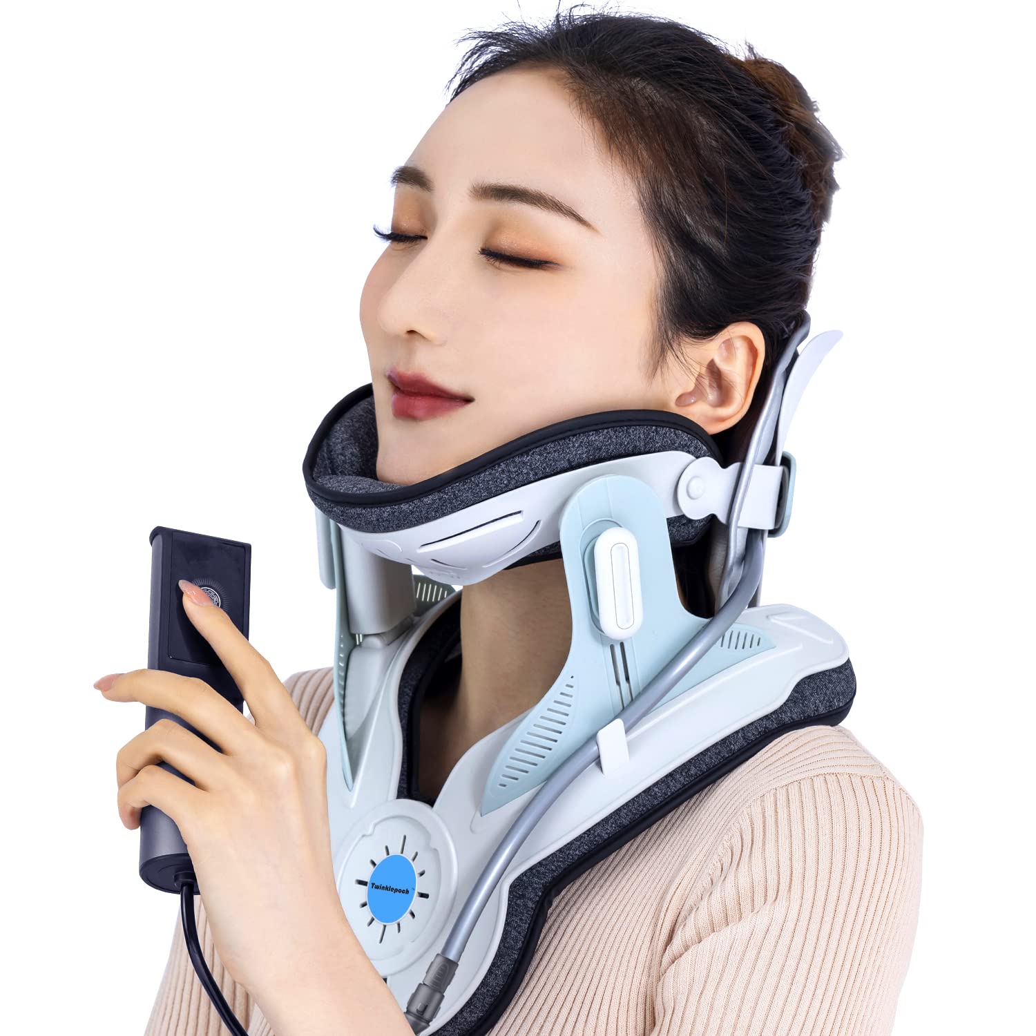 Twinklepoch Cervical Neck Traction Device, Electric Air Pump Cervical ...