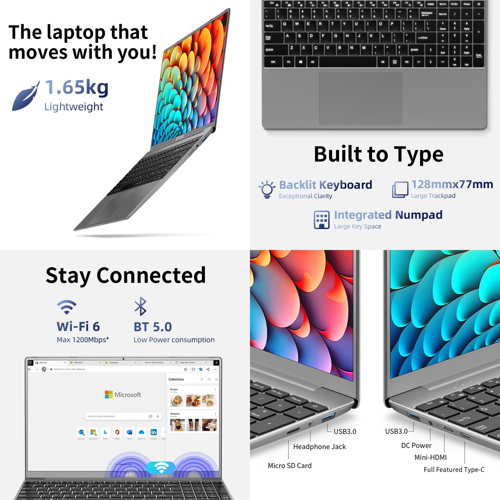 Mua TECLAST F16Pro Laptop Computer, 16GB DDR5 512GB SSD, Intel N95 ...