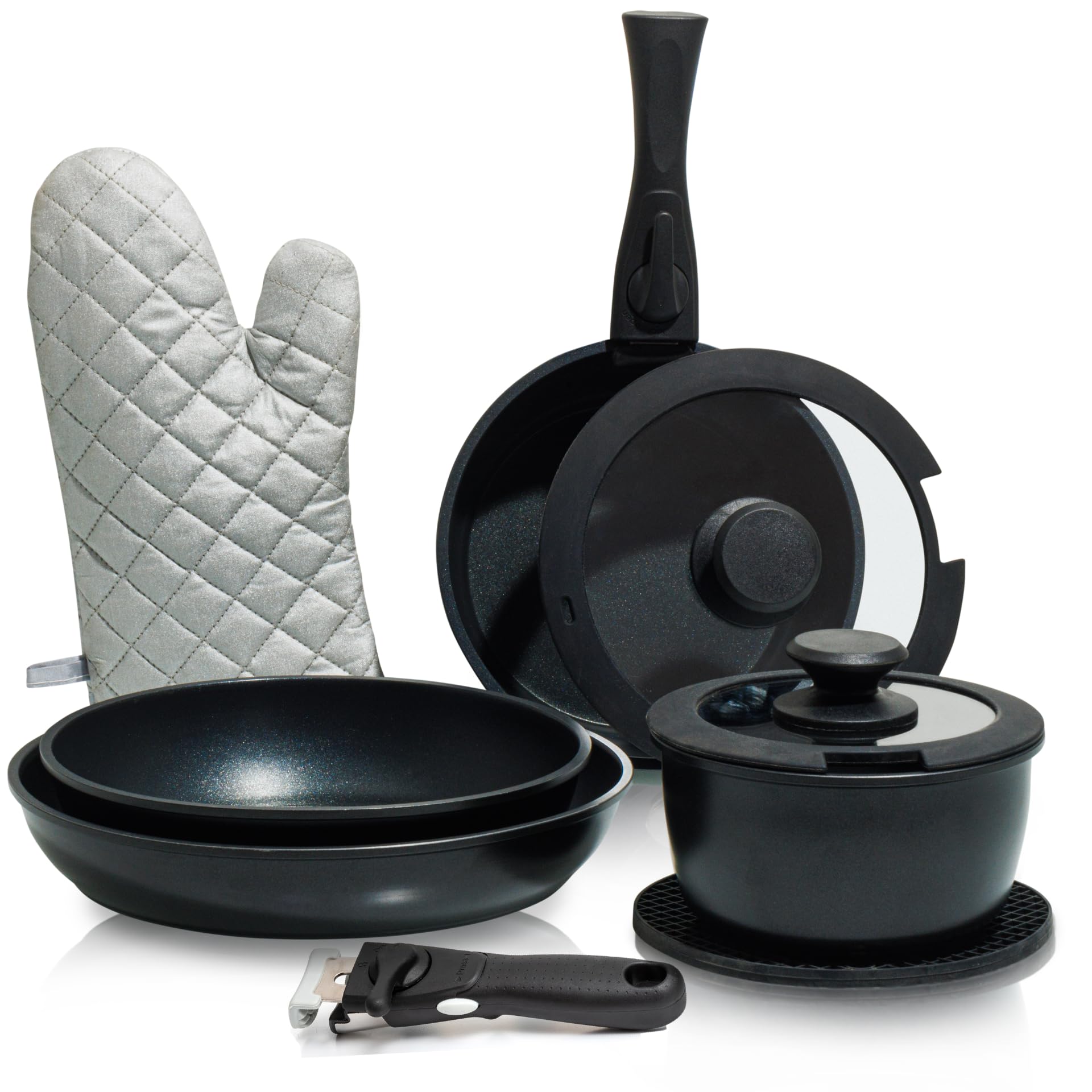 Mua Moss & Stone 10pcs Black Pots and Pans Set Non Stick, Cookware Sets ...