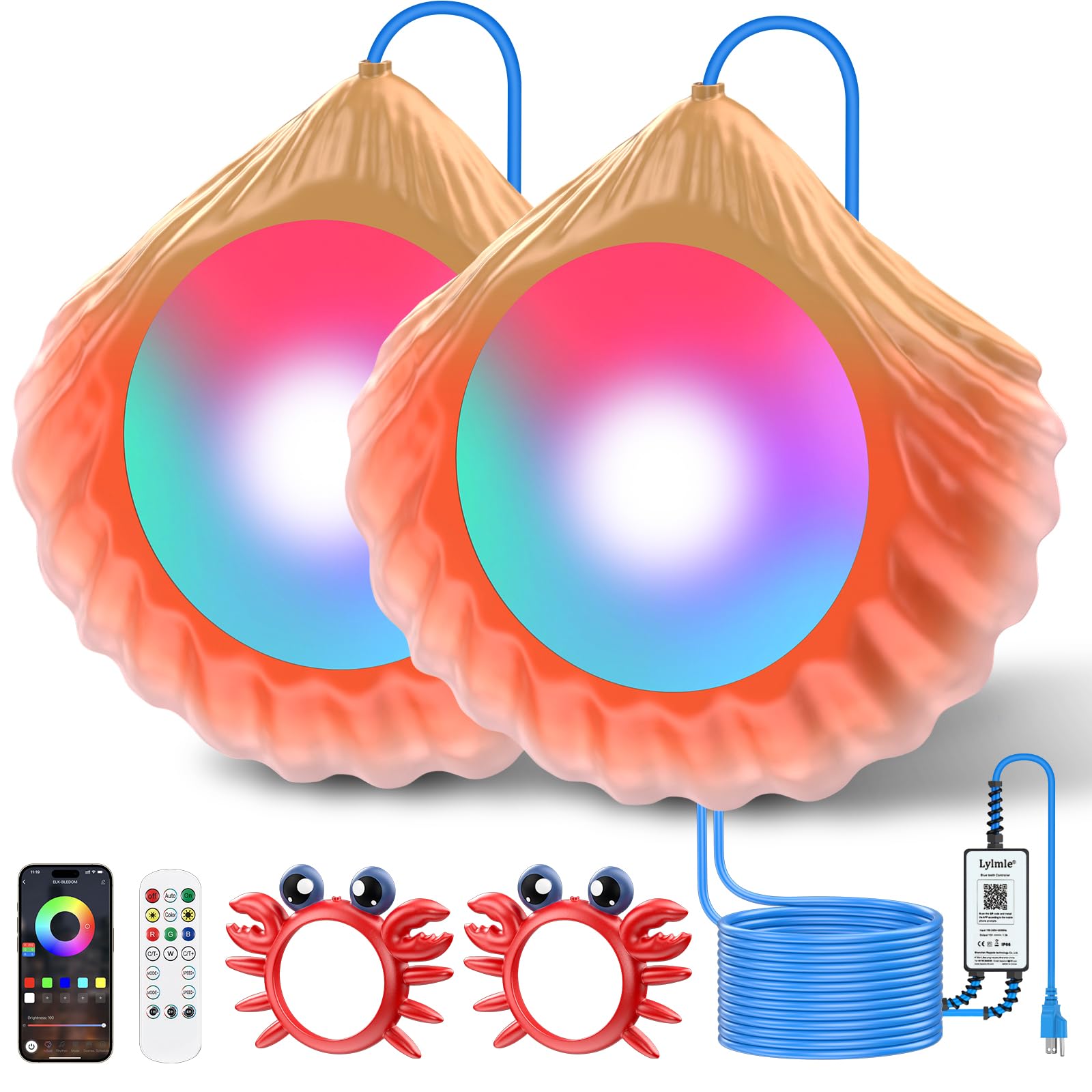 LyLmLe Upgrade LED Above Ground Pool Lights - 40W 12V 2in 1 RGBW ...