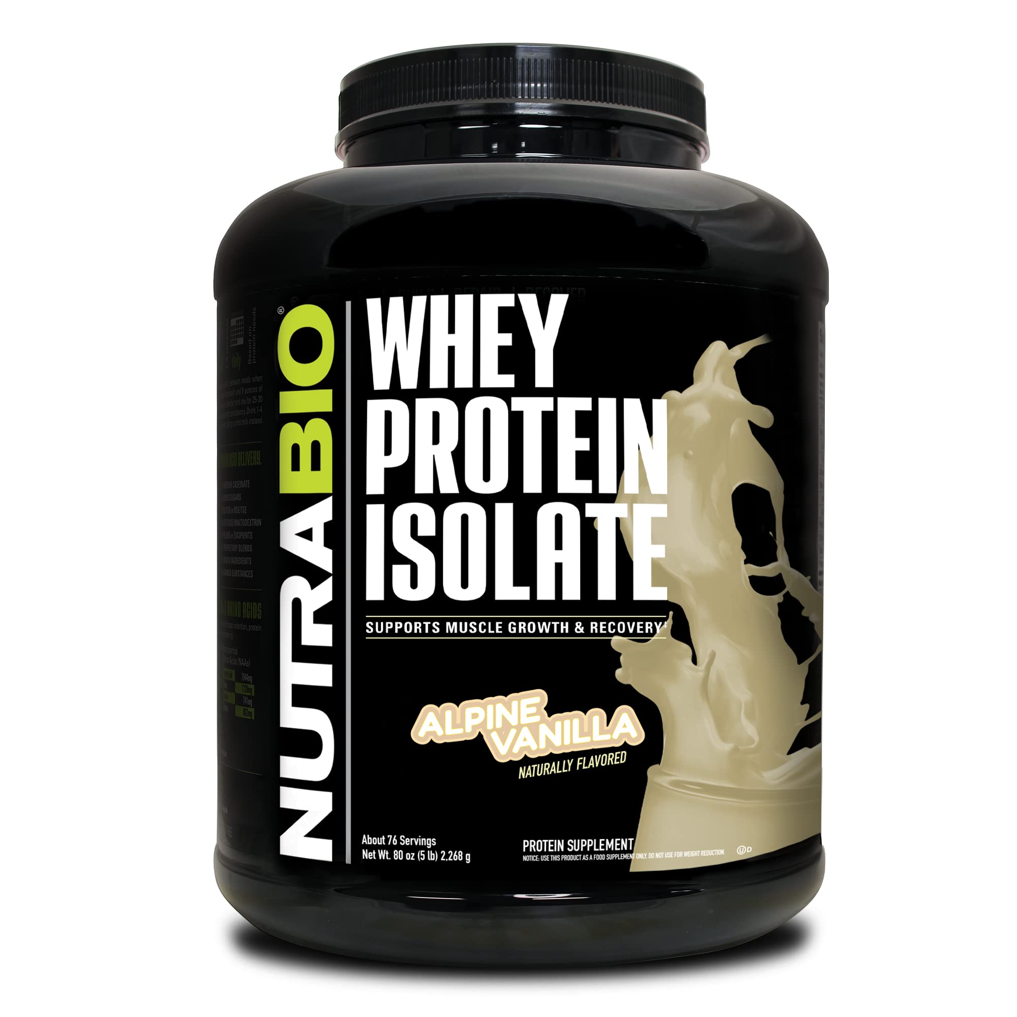 Mua NutraBio Whey Protein Powder Isolate Supplement – 25g of Protein ...