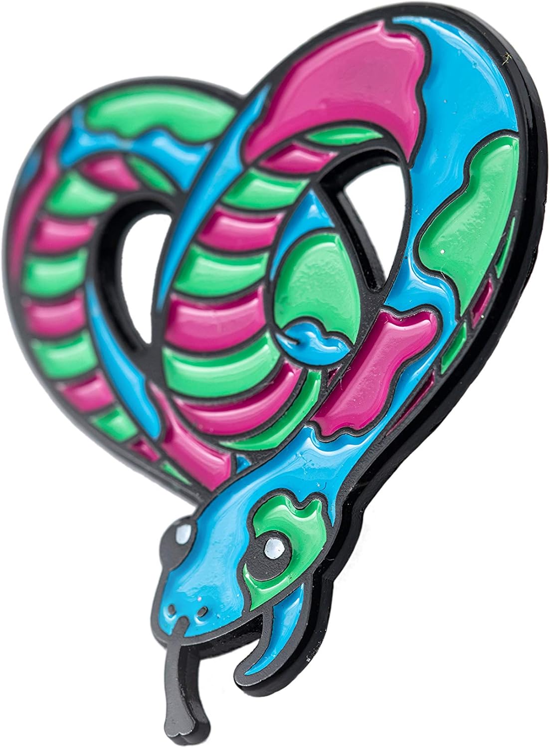 Amazon.com: Polysexual Pride Flag Heart-Shaped Snake Enamel Pin LGBTQ+ ...