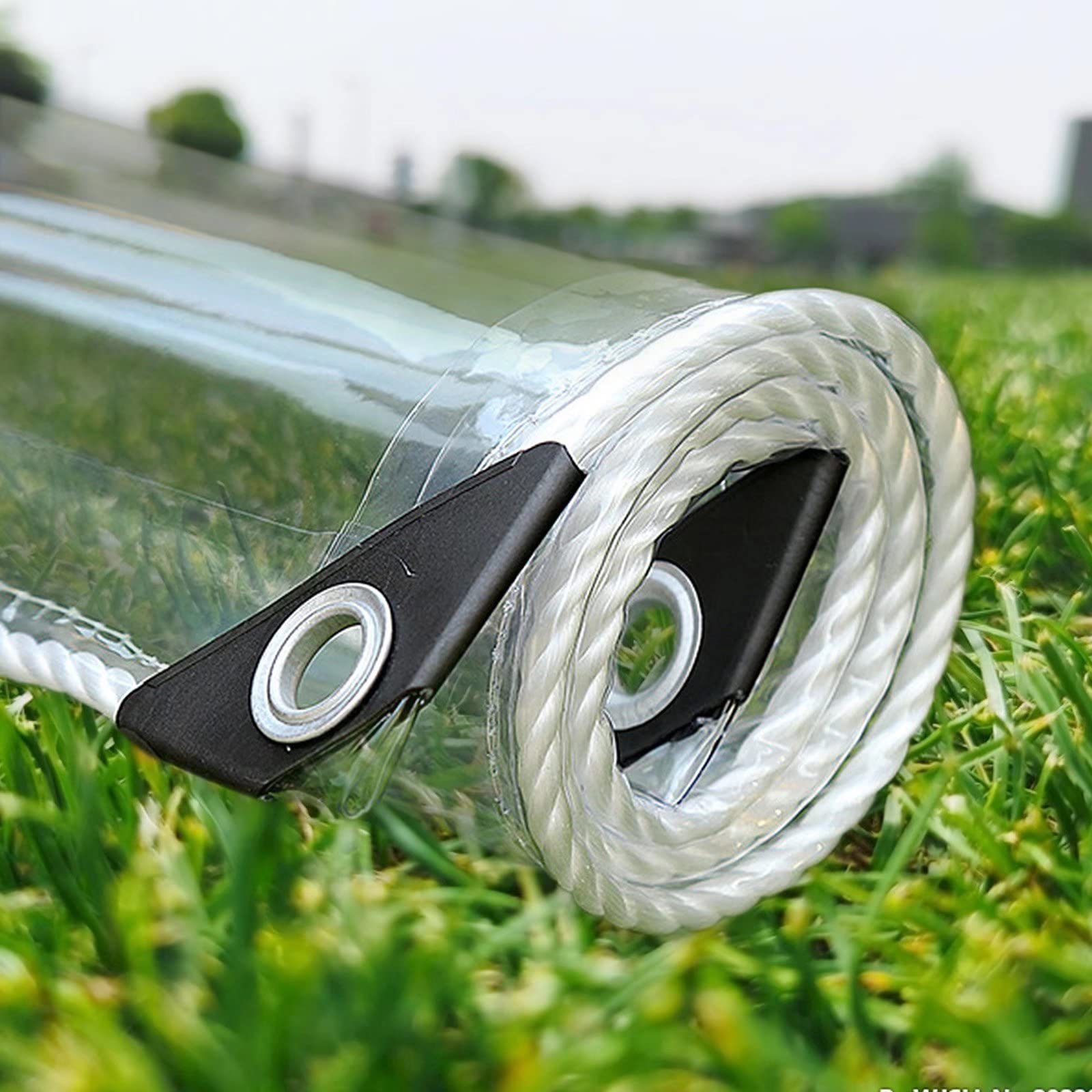 Clear Vinyl tarp, 14 Mil Thickness Clear Vinyl Patio Enclosure, 7' x 8 ...